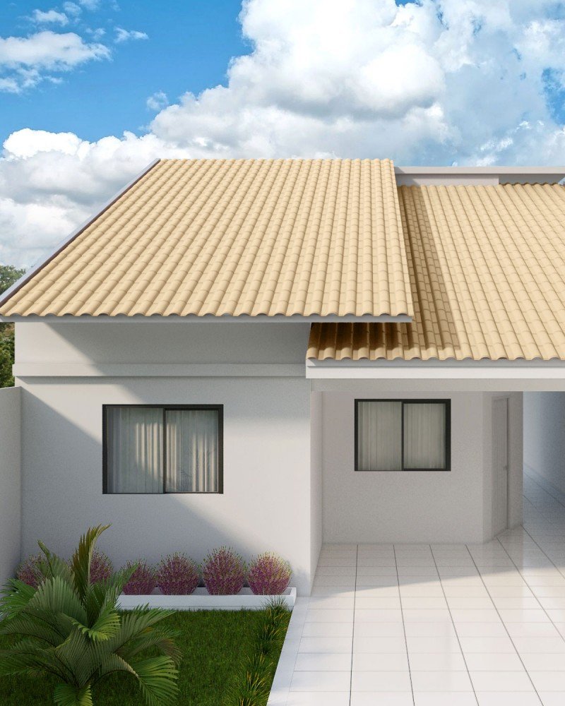 Telha de PVC Tipo Colonial - 230x86cm - Cor Marfim Permatti