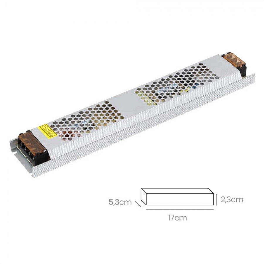 Driver Slim p/ Fita LED - Saída 12V 10A - Potência Máx. 120W - Bivolt ...