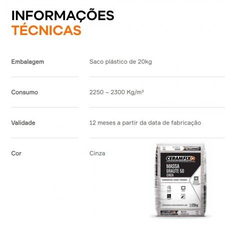 Argamassa Graute 20kg - 50MPa - Interno e Externo Argamassa Pronta ...