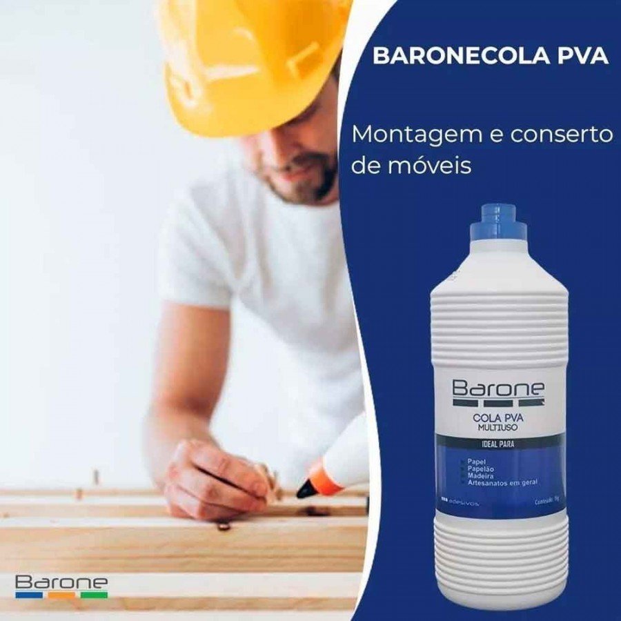 Super Cola Branca PVA Multiuso - 500g - Barone
