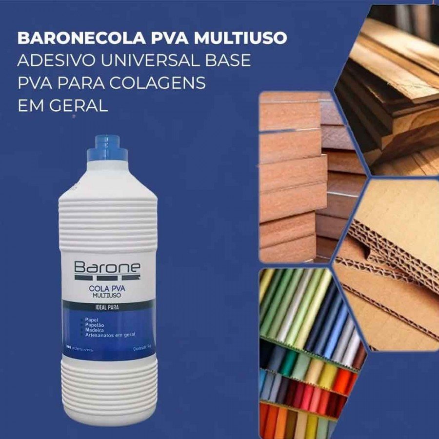 Super Cola Branca PVA Multiuso - 500g - Barone