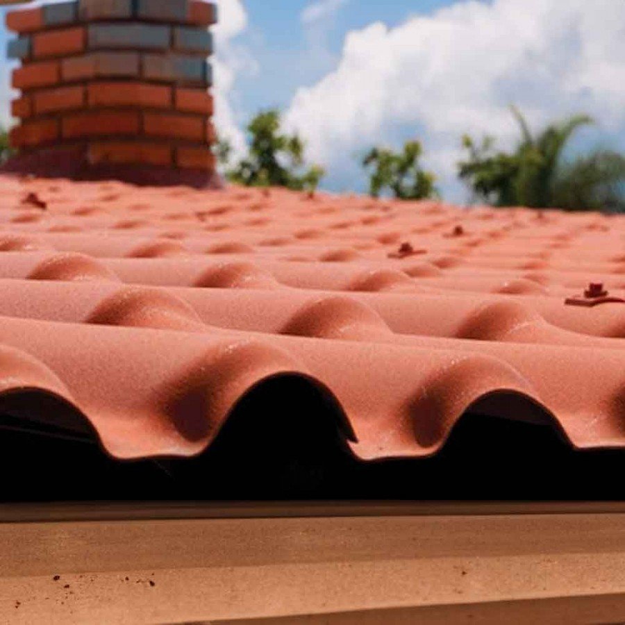 Telha de PVC Tipo Colonial - 525x86cm - Cor Cerâmica Permatti