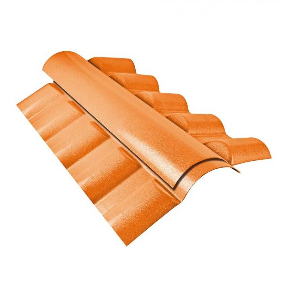 Cumeeira Central Articulada de PVC p/ Telha Tipo Colonial - 86x53cm ...