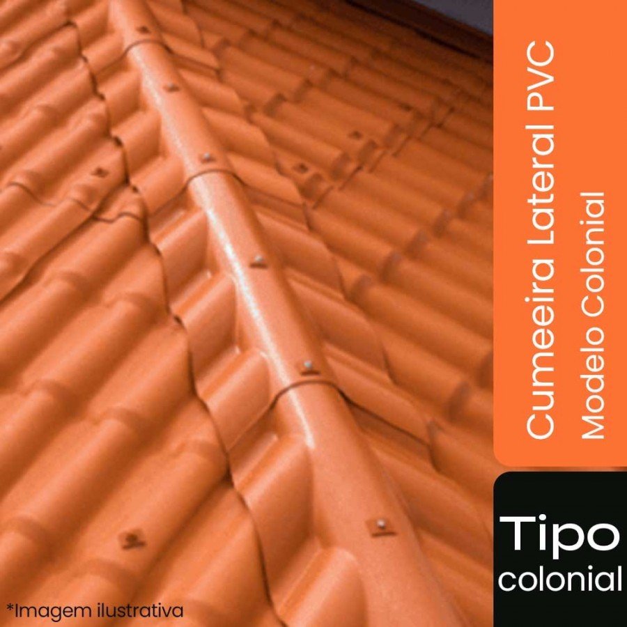 Cumeeira Lateral Articulada de PVC p/ Telha Tipo Colonial - 116x44cm ...