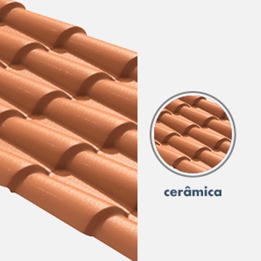 Telha de PVC Tipo Colonial - 230x86cm - Cor Cerâmica Permatti