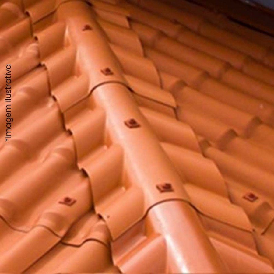 Cumeeira Lateral Articulada de PVC p/ Telha Tipo Colonial - 116x44cm ...