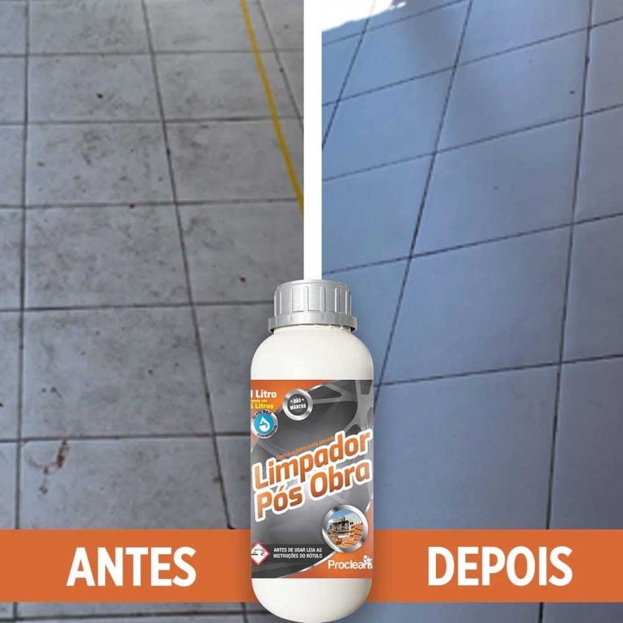 Limpador Pós Obra - 1 Litro - Limpador Concentrado de Alta Performance ...