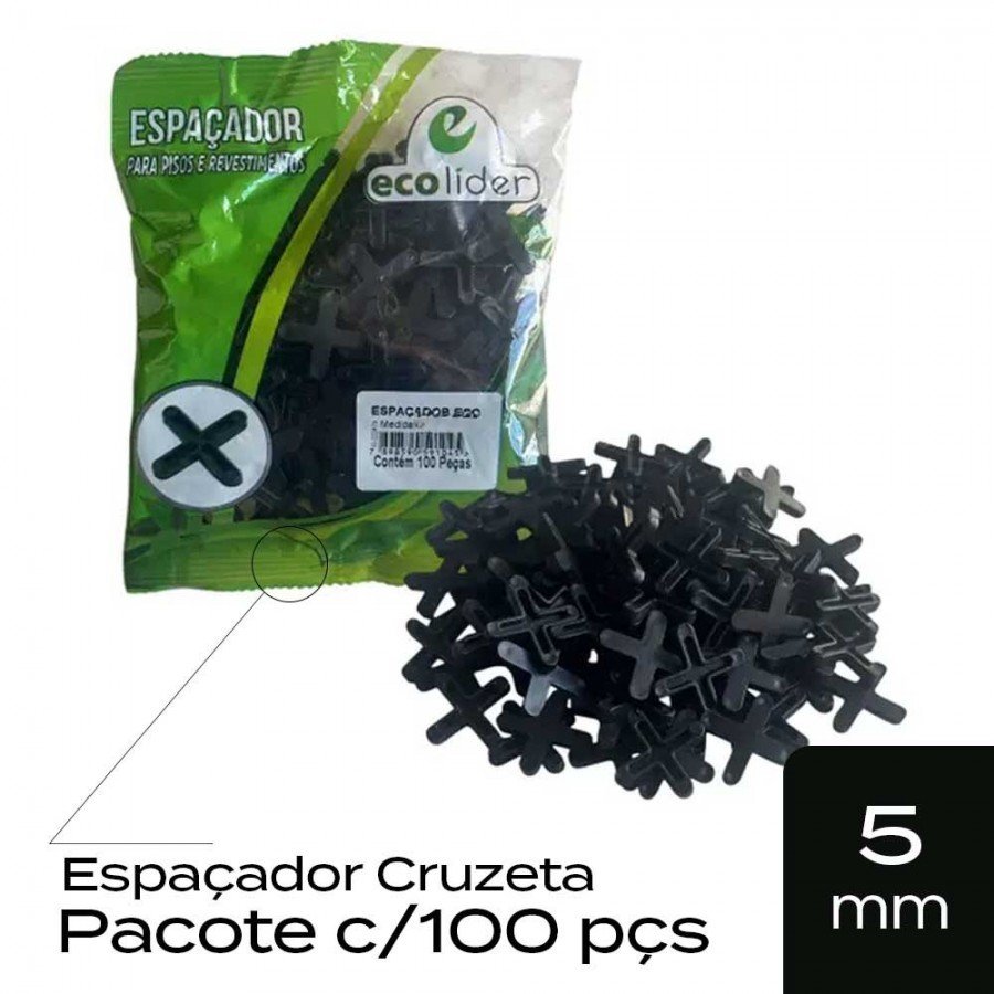 Espaçador Cruzeta para Pisos e Revestimentos 5MM - Pacote c/ 100 pçs ...