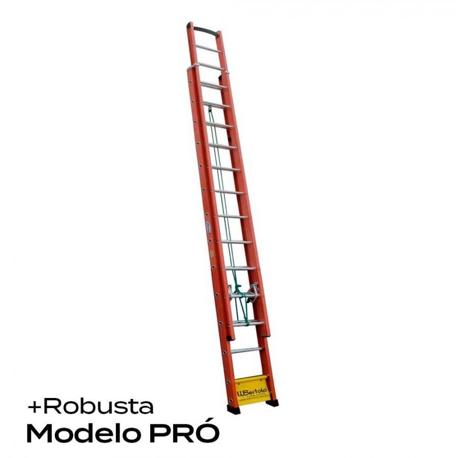 Escada Fibra de Vidro Extensiva Pró - 4,20x7,20m - 14x23 Degraus WBertolo