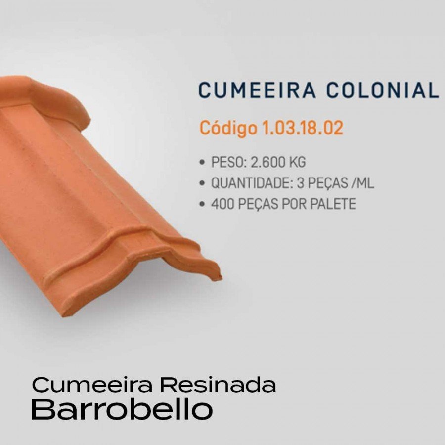 Cumeeira Cerâmica Colonial Resinada - Realeza Gold Barrobello